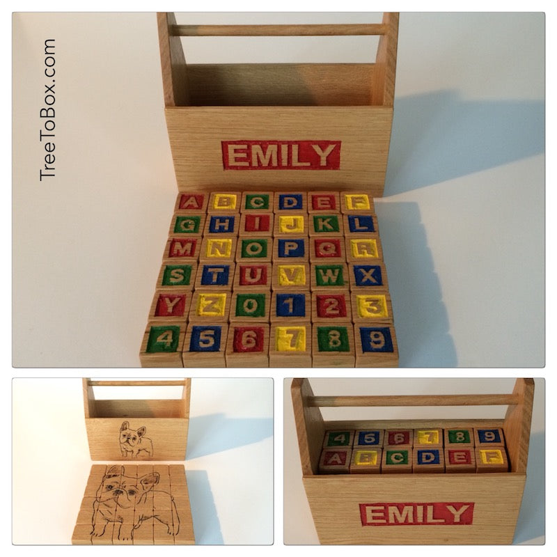 Custom wooden ABC blocks & box (Base price shown) – TreeToBox