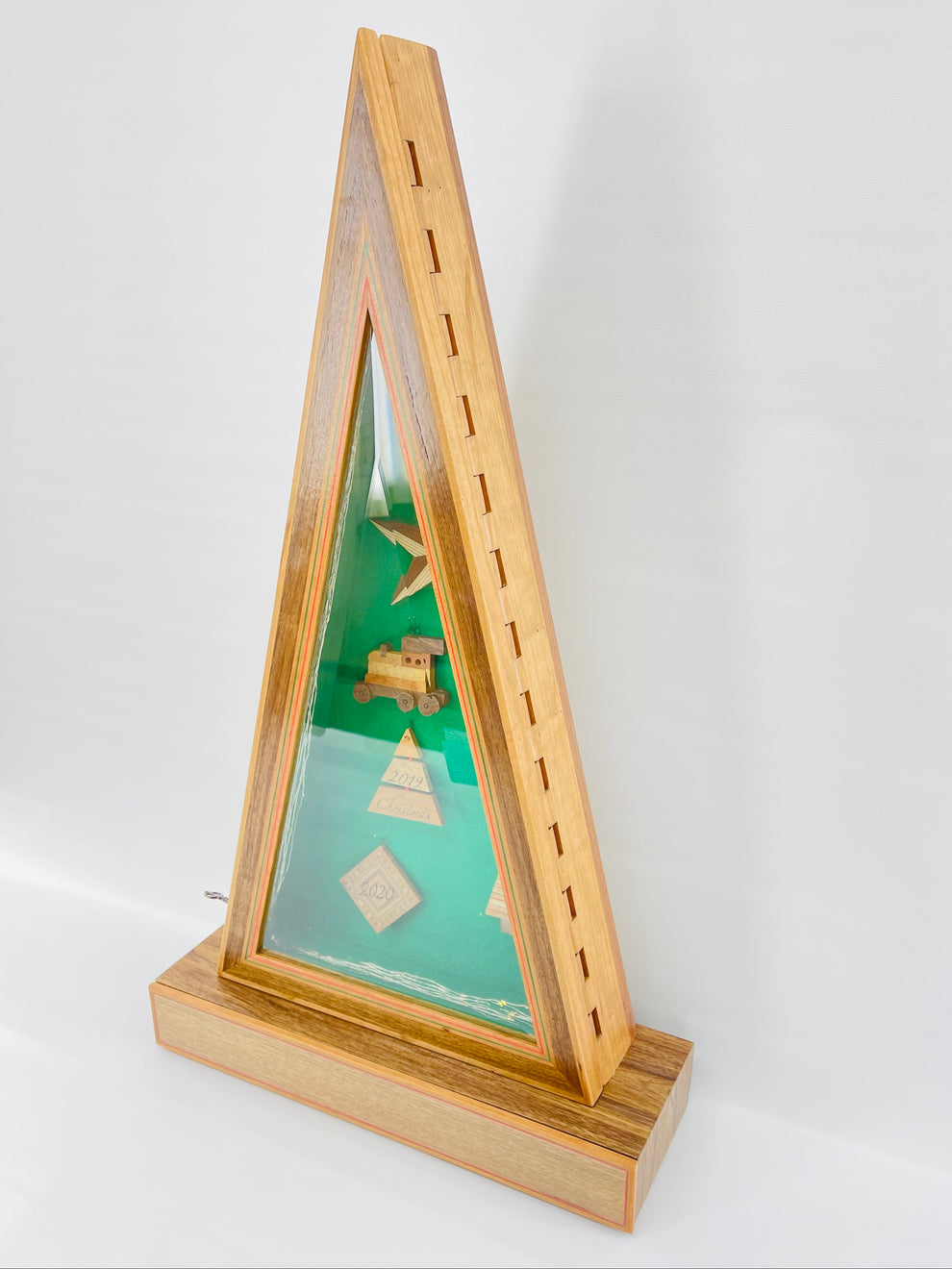 Wooden Triangle Display Cabinet – TreeToBox